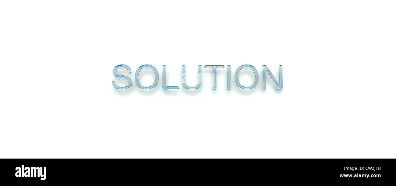3D Key Word "SOLUTION" Glass Style Stock Photo - Alamy