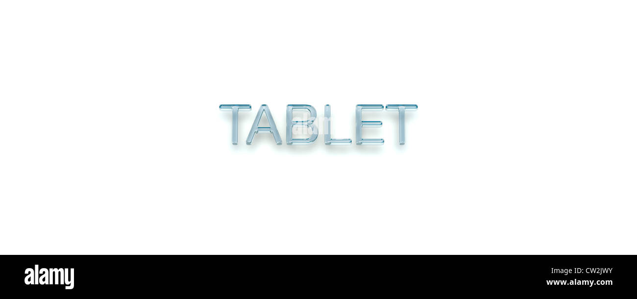 3D Key Word "TABLET" Glass Style Stock Photo - Alamy