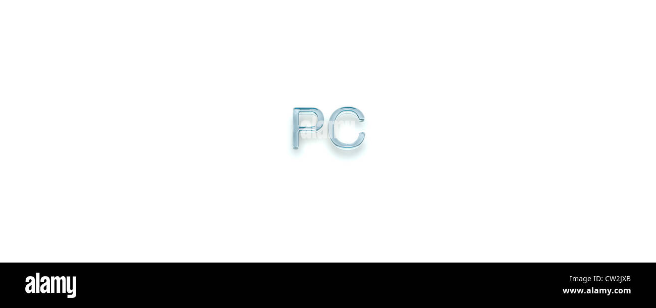 3D Key Word "PC" Glass Style Stock Photo - Alamy