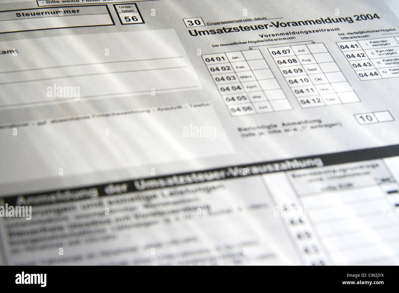 Berlin, tax form for VAT returns Stock Photo - Alamy