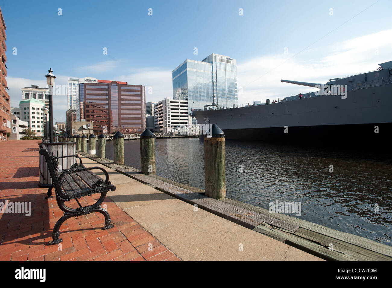 Naval vessel and dock in Norfolk, VA harbor Stock Photo - Alamy