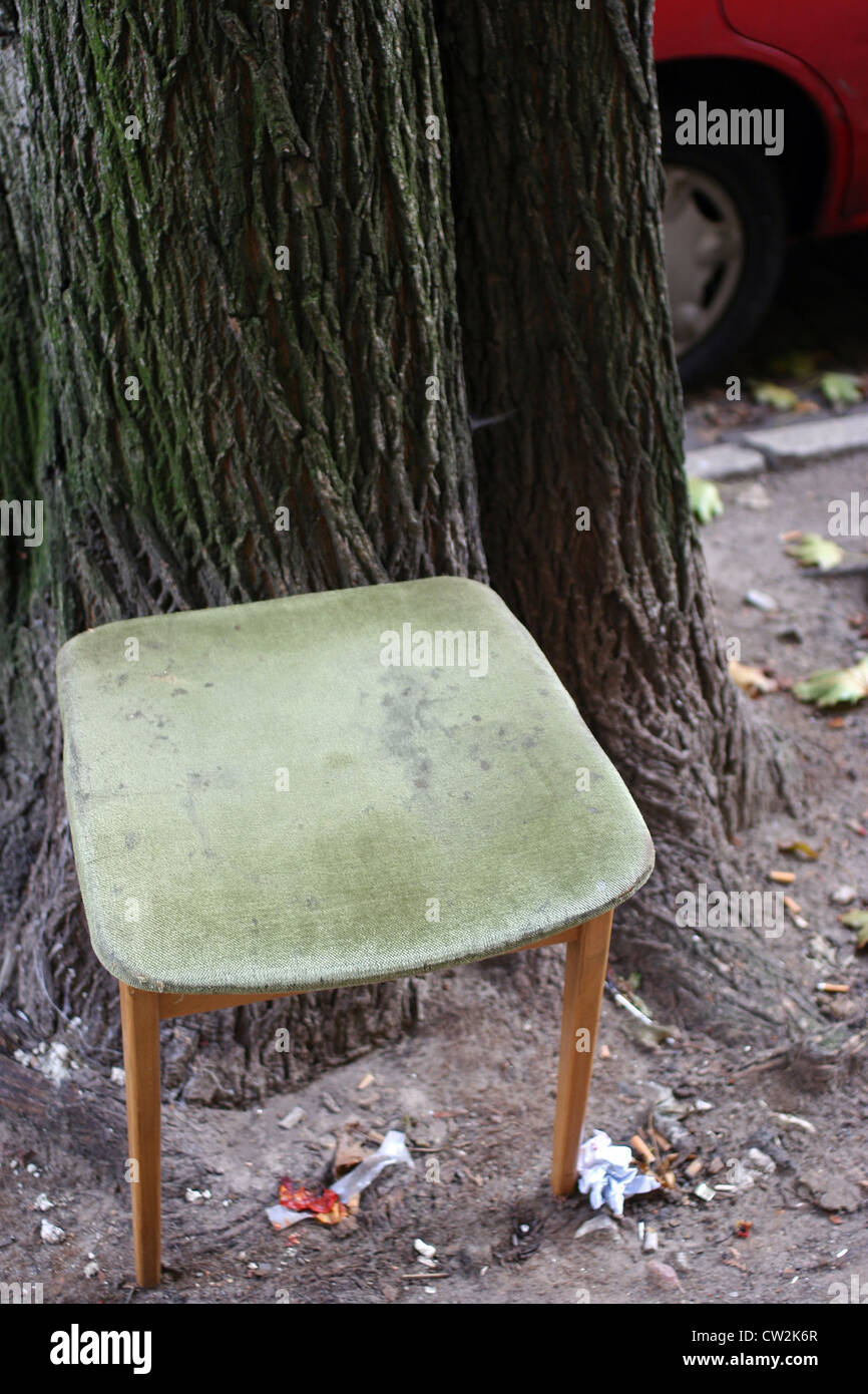 Berlin, broken chair inspired by tree Stock Photo - Alamy