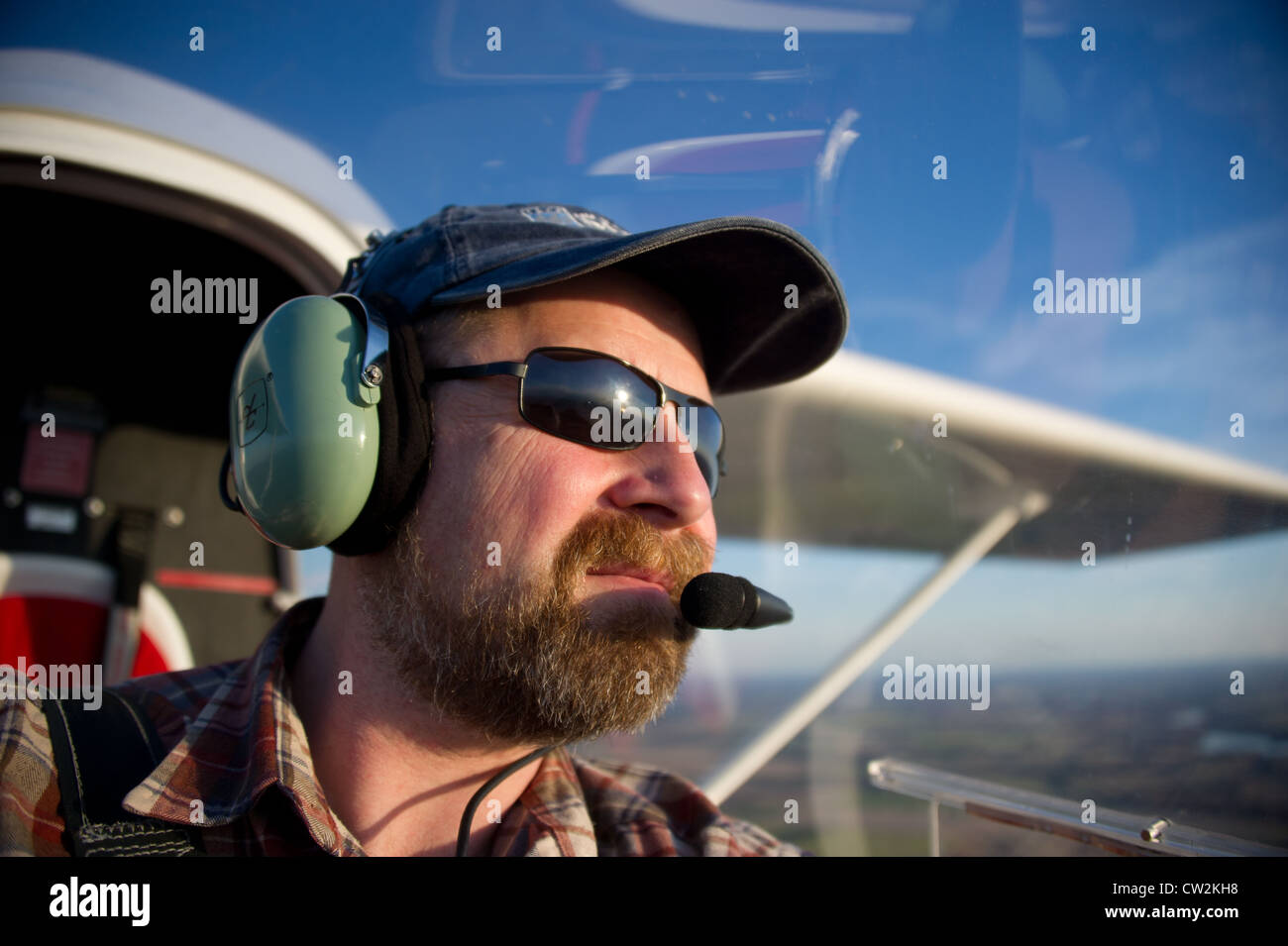 Pilot flight small plane Stock Photo - Alamy