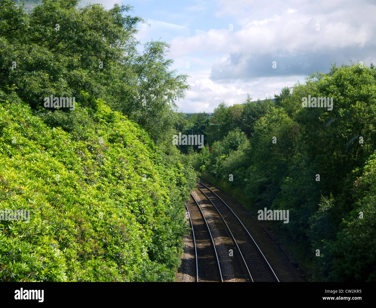 Railway track near Holmfirth in the Last of the Summer Wine Country of ...