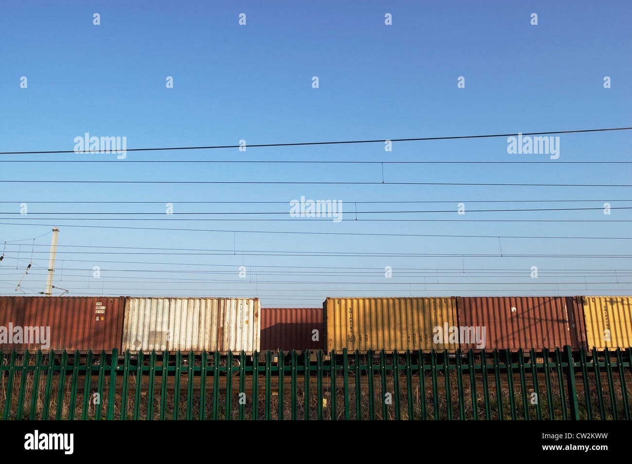 Freight train England UK Stock Photo - Alamy