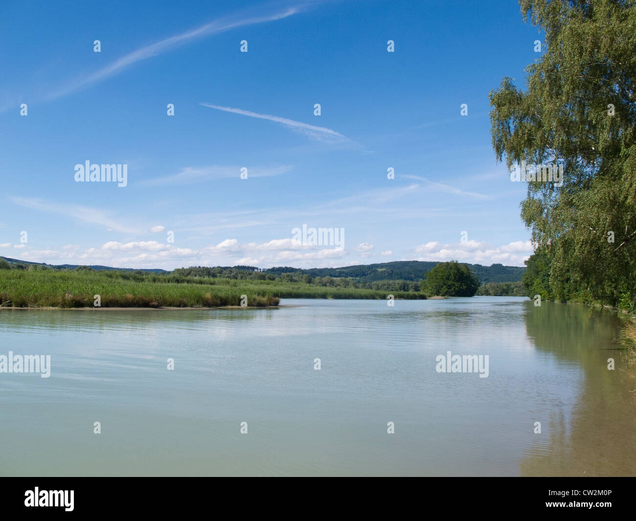 The Inn River in Hagenau in Upper Austria Stock Photo - Alamy