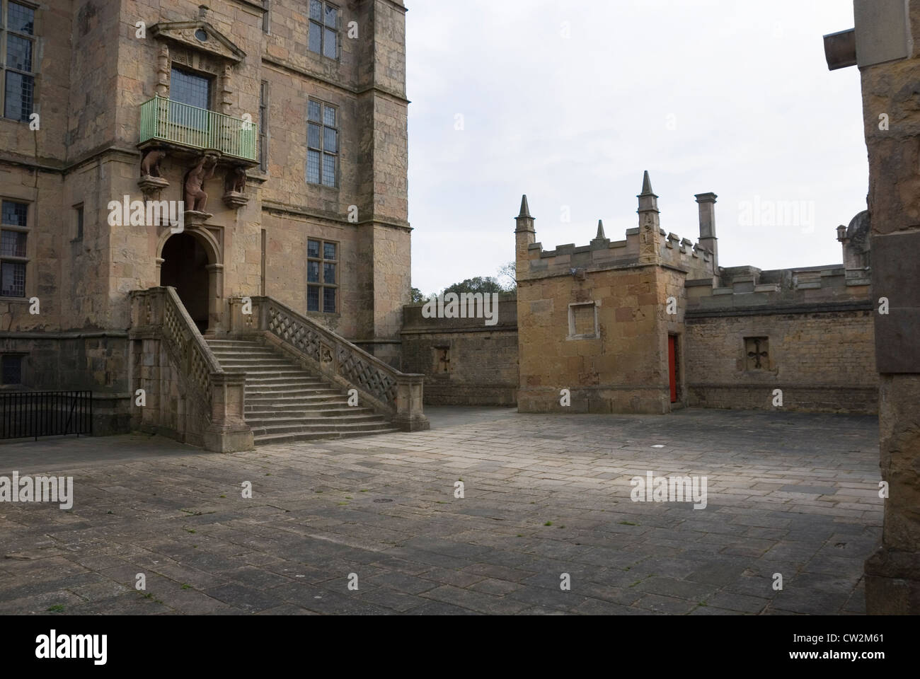 Little Castle Courtyard with Daylight from Open Gateway Shining through ...