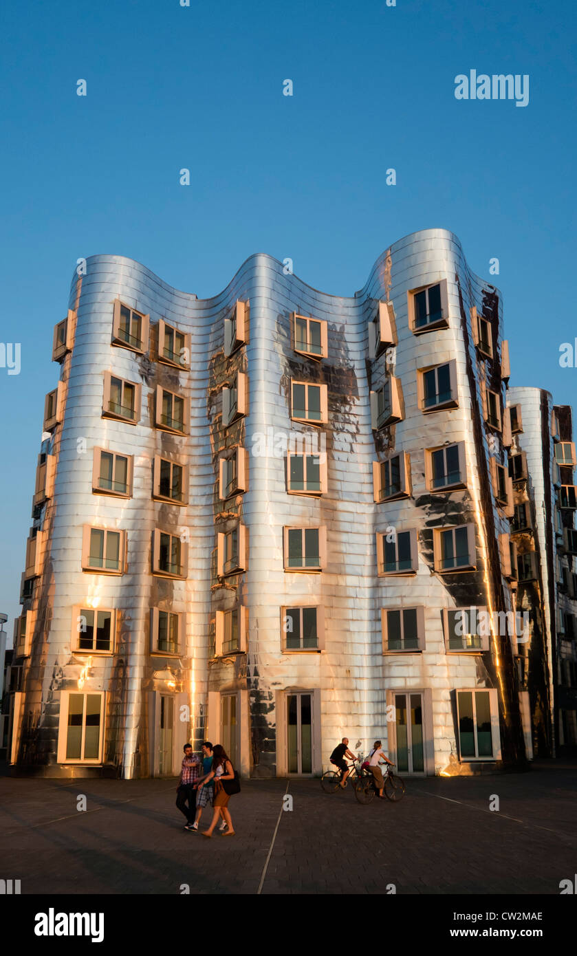 Neuer Zollhof buildings designed by Frank Gehry in Medienhafen in ...