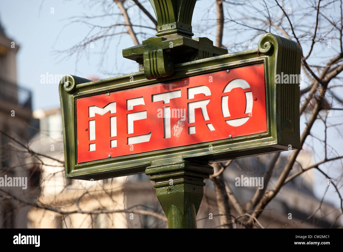 Metro sign, Paris, France Stock Photo - Alamy