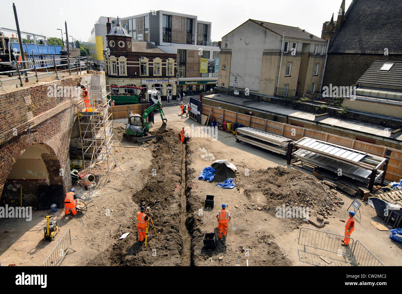 Building site at Deptford rail station - South East London, England ...