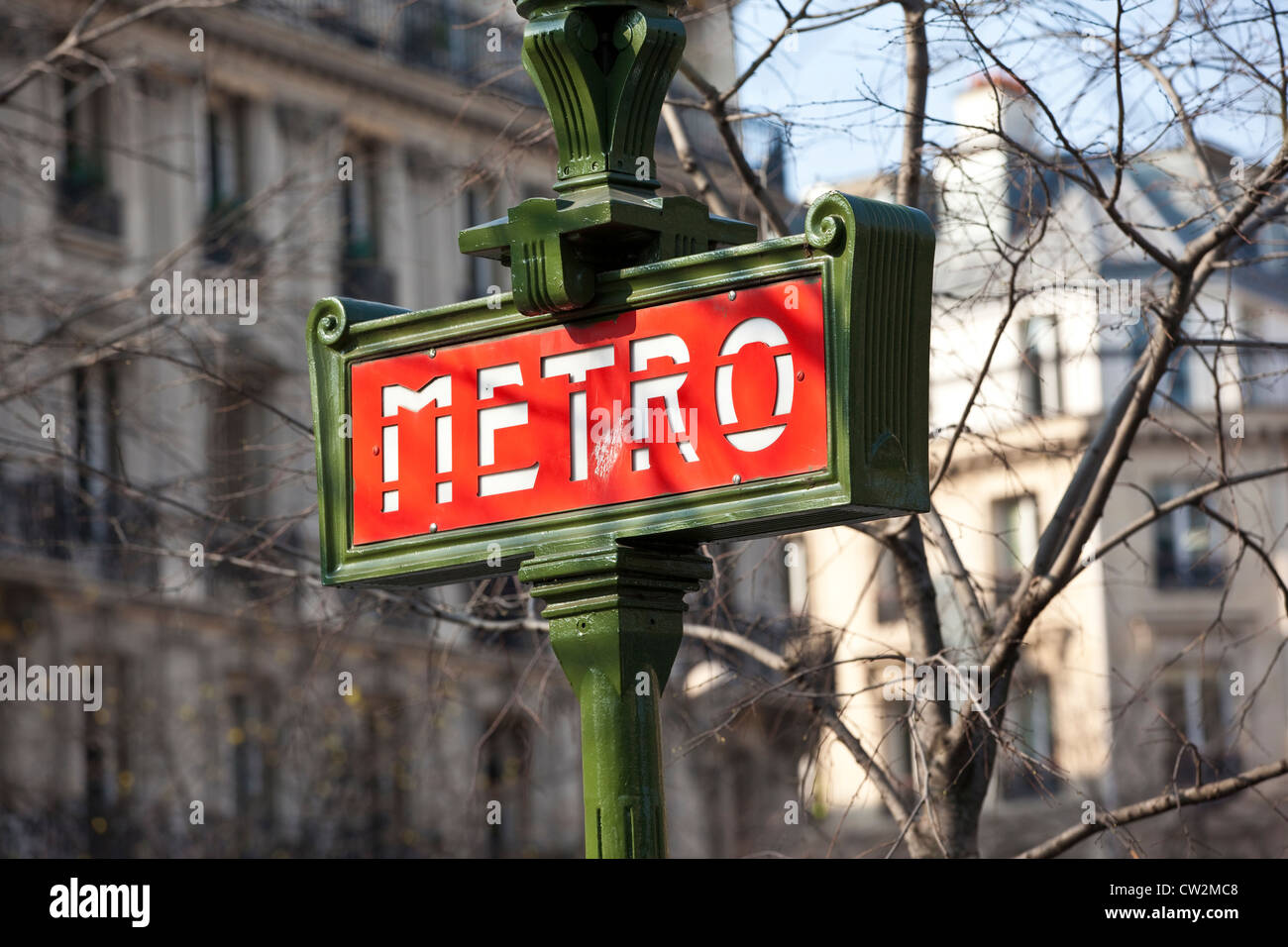 Metro sign, Paris, France Stock Photo - Alamy