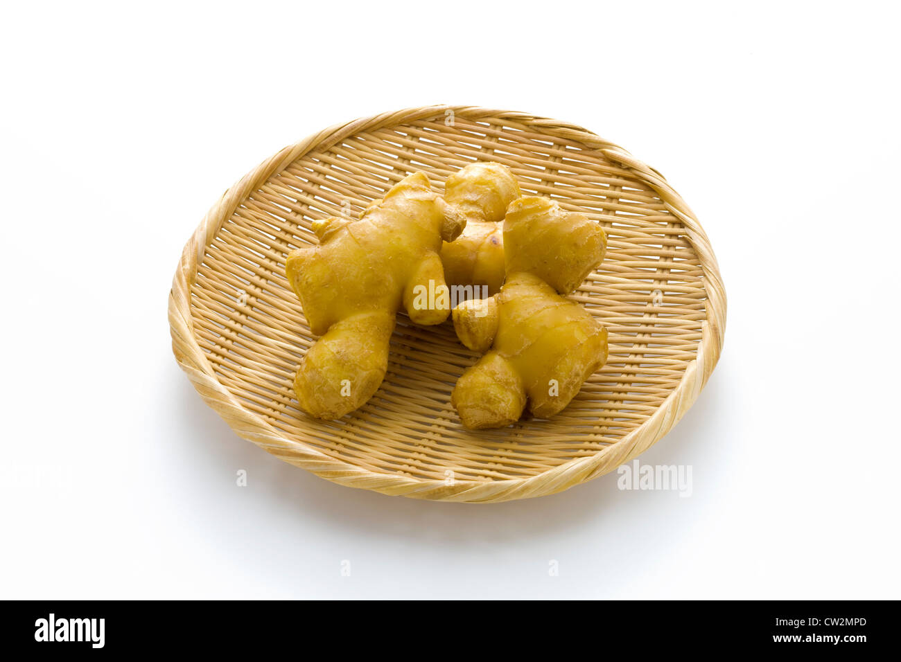 Ginger In Bamboo Basket Stock Photo - Alamy