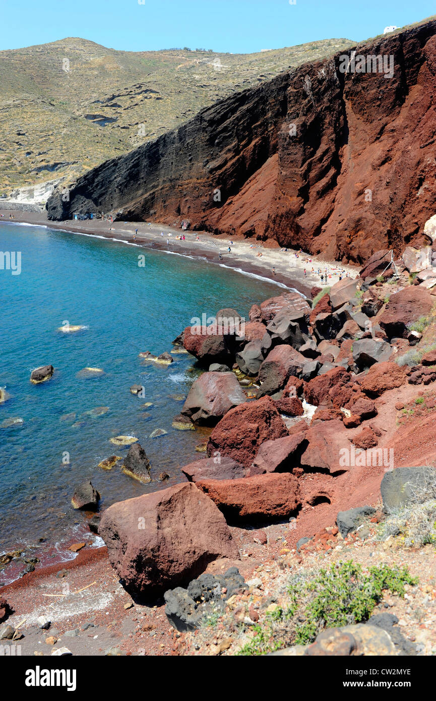 Red beach in santorini island hi-res stock photography and images - Alamy