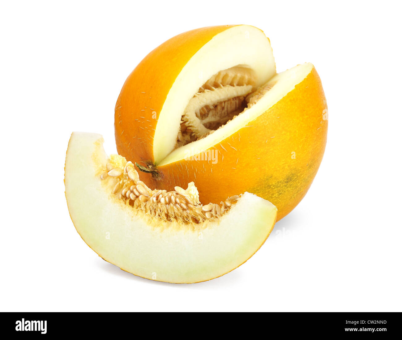 Slice fresh ripe melon Cut Out Stock Images & Pictures - Alamy