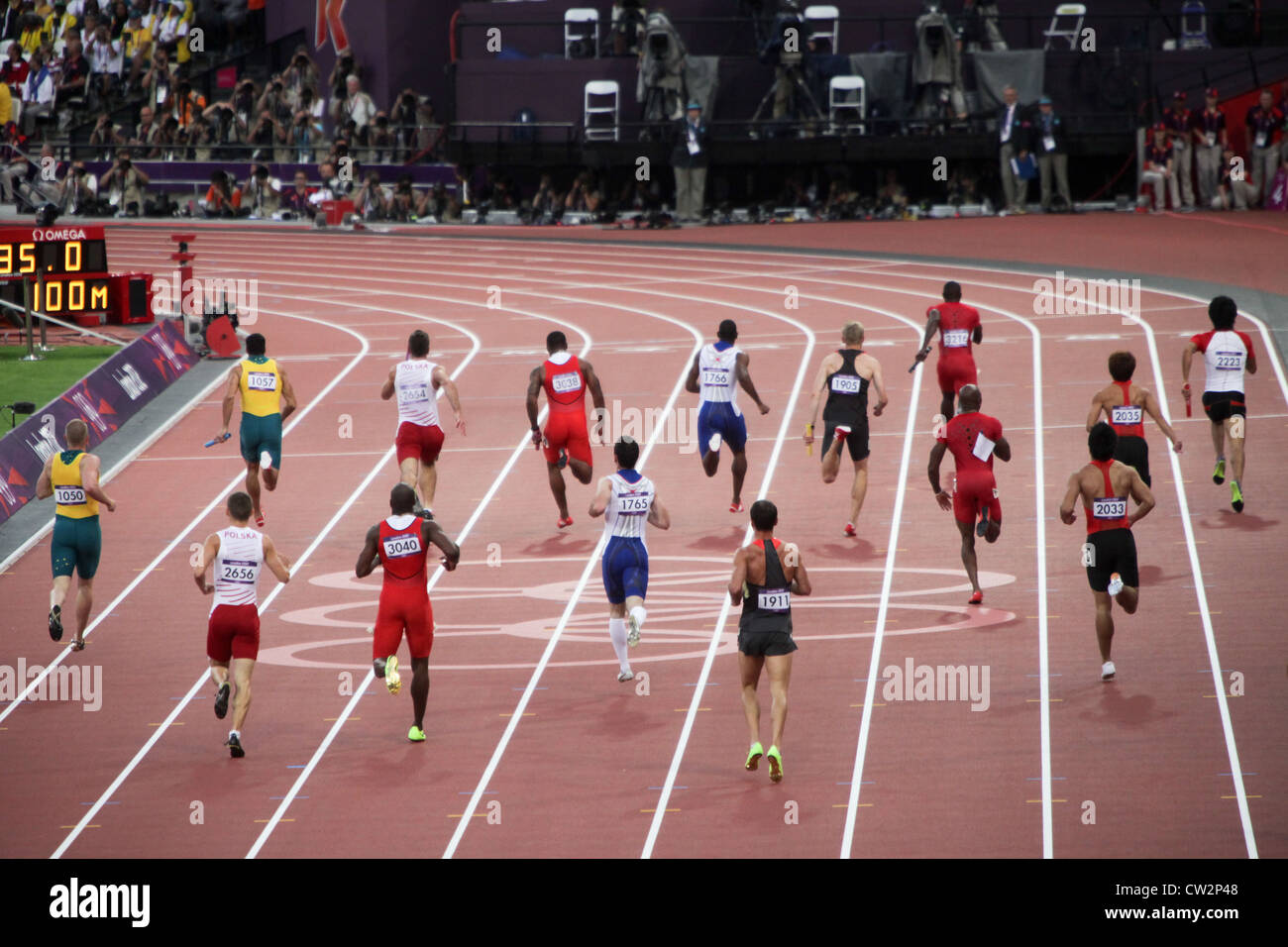 GENERAL VIEW OF ATHLETICS TRACK AT THE LONDON OLYMPIC GAMES 2012 IN THE ...