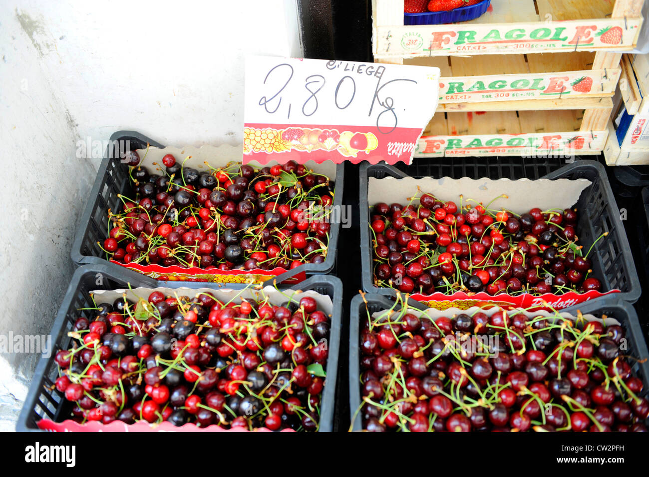 Cherries Red Amalfi Italy Mediterranean Sea Coast Cruise Europe Stock ...