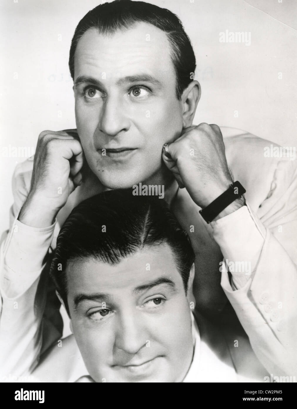 ABBOTT AND COSTELLO US comedy duo about 1942 with Lou Costello at top ...