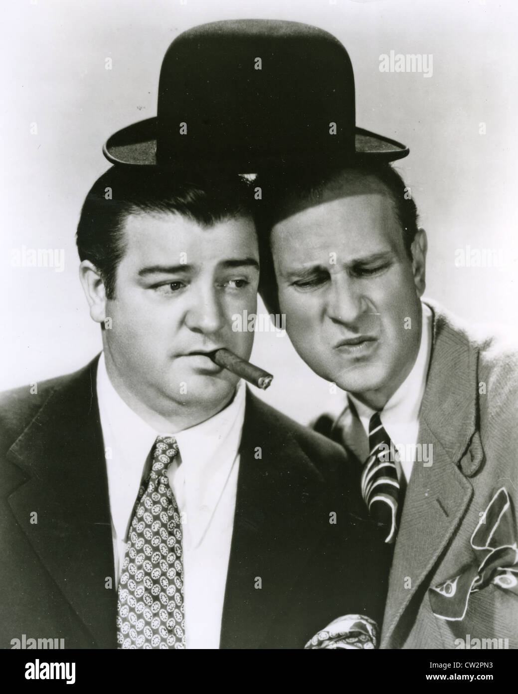 ABBOTT AND COSTELLO US comedy duo about 1942 with Bud Abbott at left ...