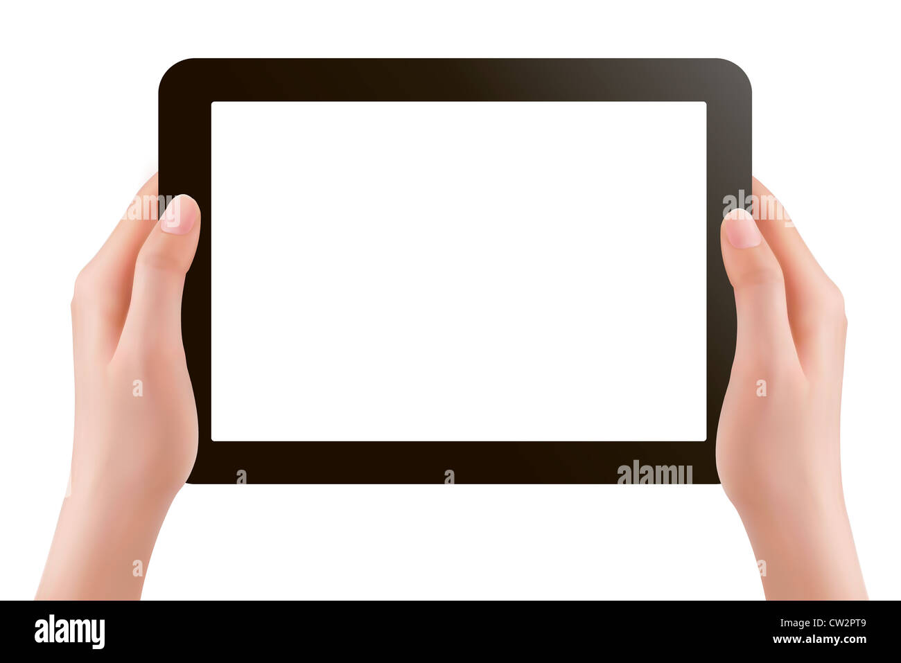 Hands holding a tablet Stock Photo - Alamy
