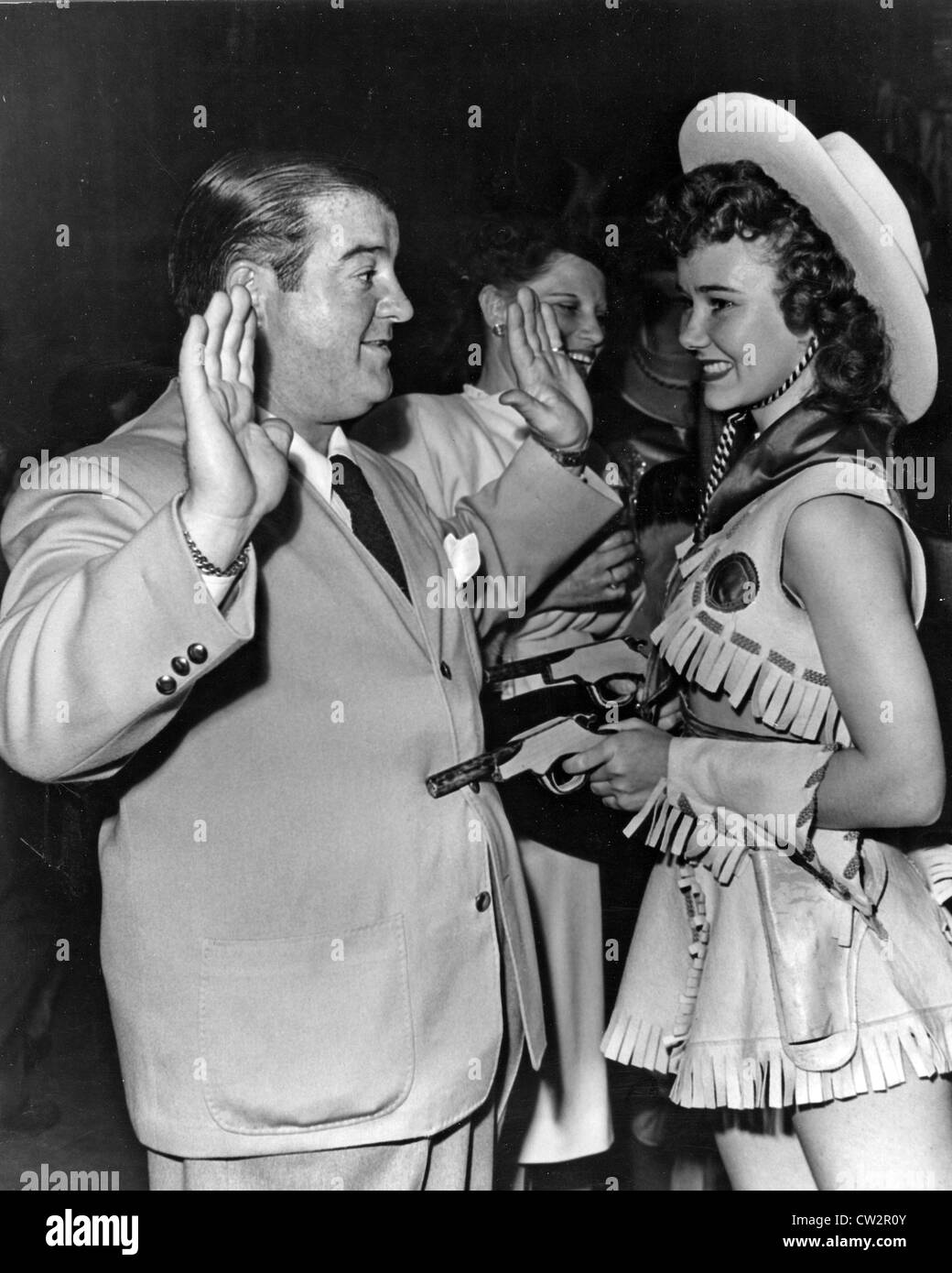 BUD ABBOTT US film comic actor at a Hollywood Party about 1950 Stock ...