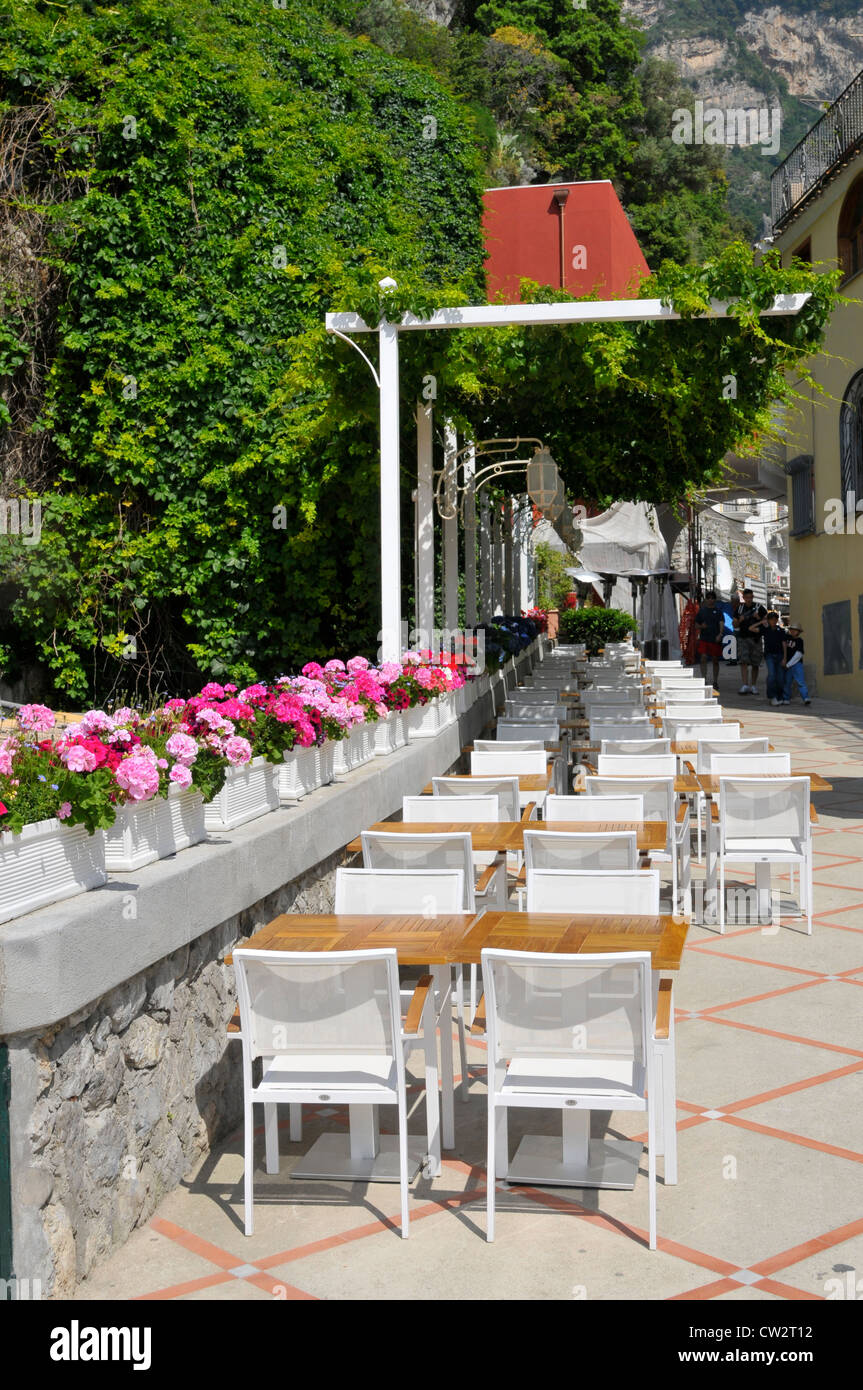 Outdoor Cafe Positano Italy Mediterranean Sea Europe Amalfi Coast Stock ...