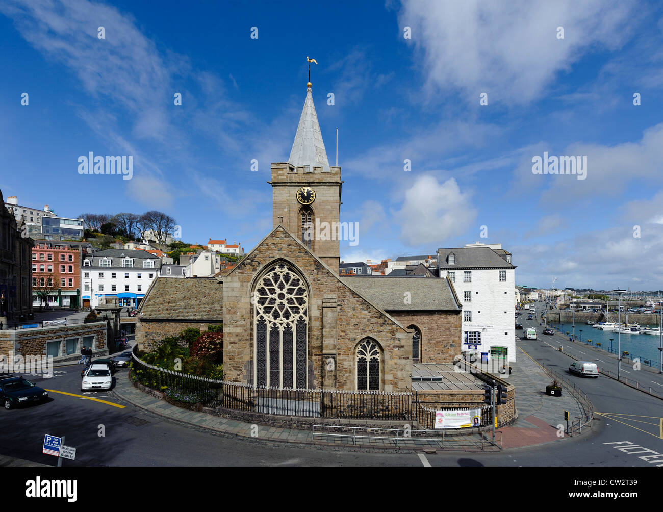 Town Church in St. Peter Port, Isle of Guernsey, Channel Islands Stock ...
