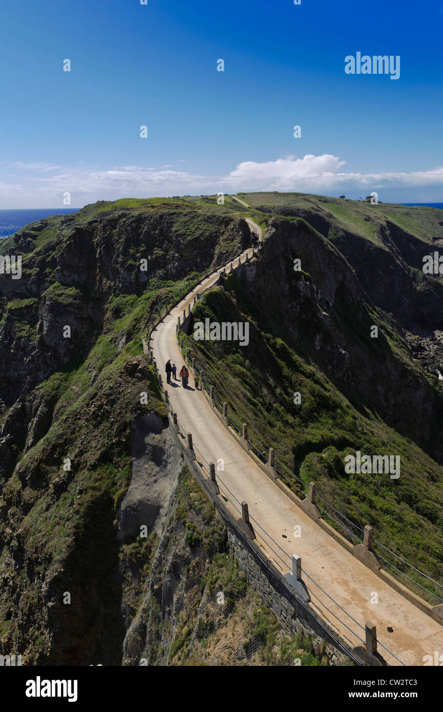 Causeway La Coupée connecting Sark and Little Sark, ,Isle of Sark ...