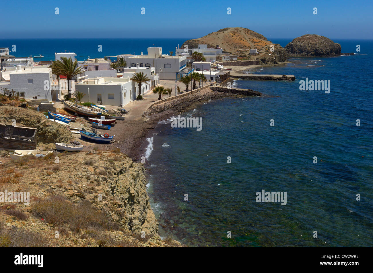 Cabo de Gata, Isleta del Moro, fishing village, Cabo de Gata-Nijar ...