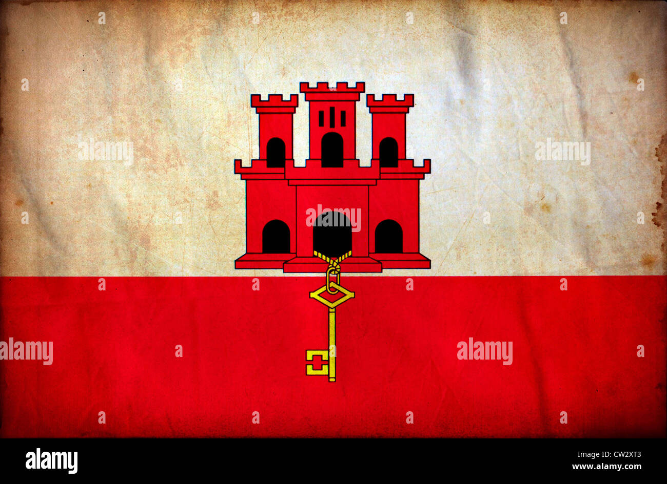 Gibraltar grunge flag Stock Photo - Alamy
