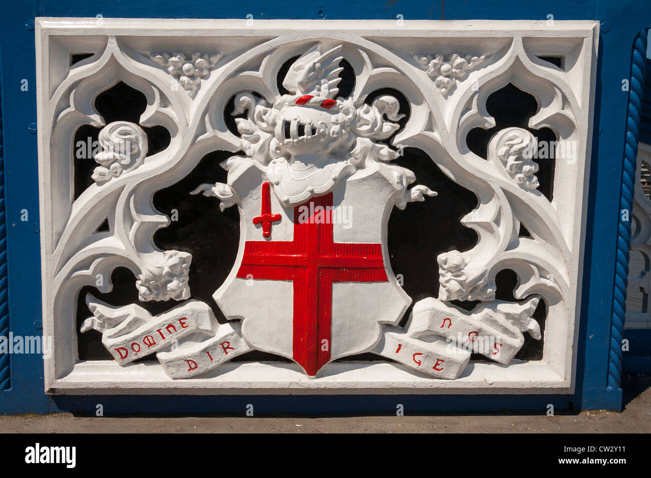 A coat of arms on Tower Bridge, Tower Bridge, Southwark, London ...