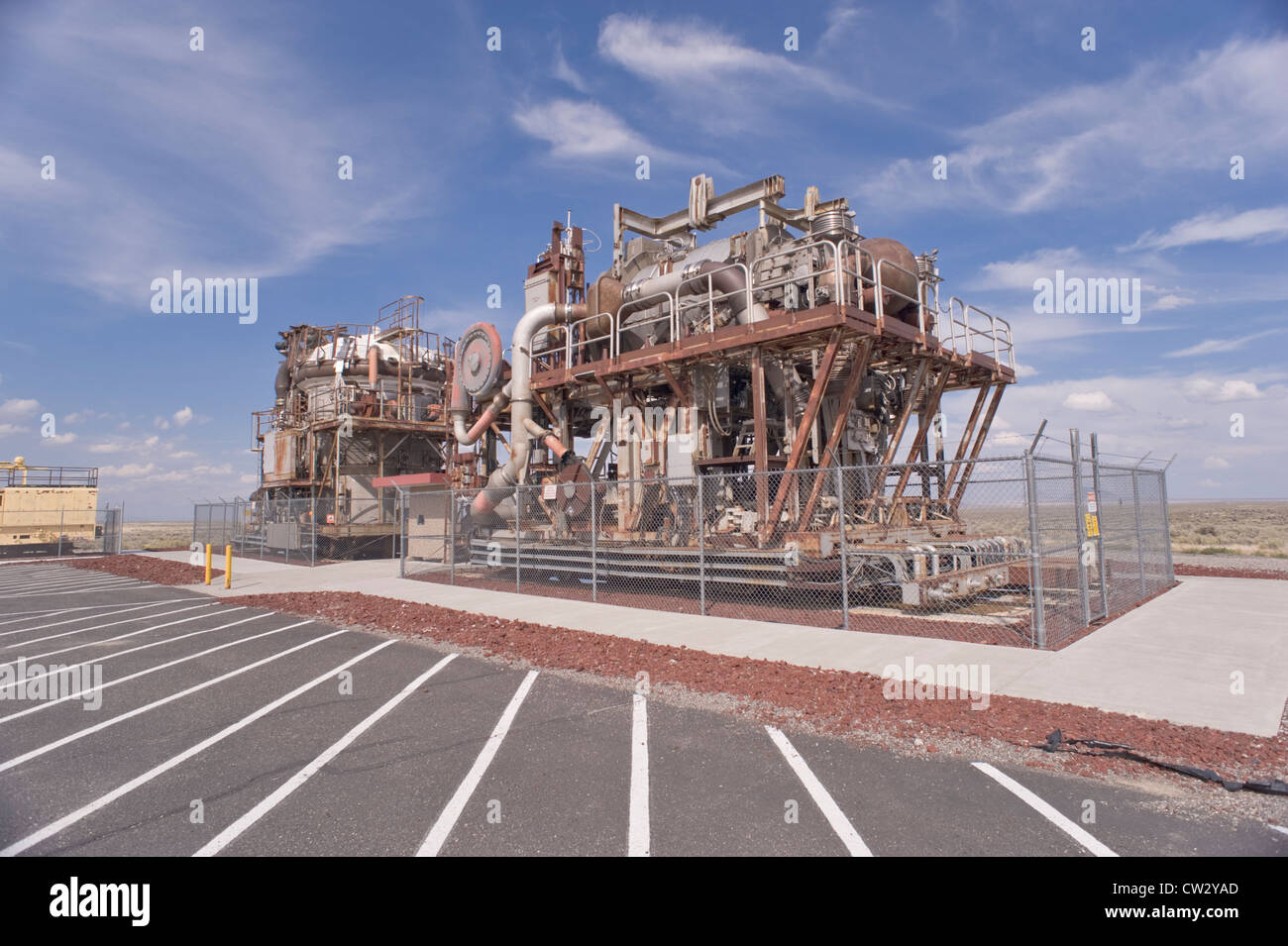 Near Atomic City, giant GE turbofan nuclear aircraft engines stand as ...
