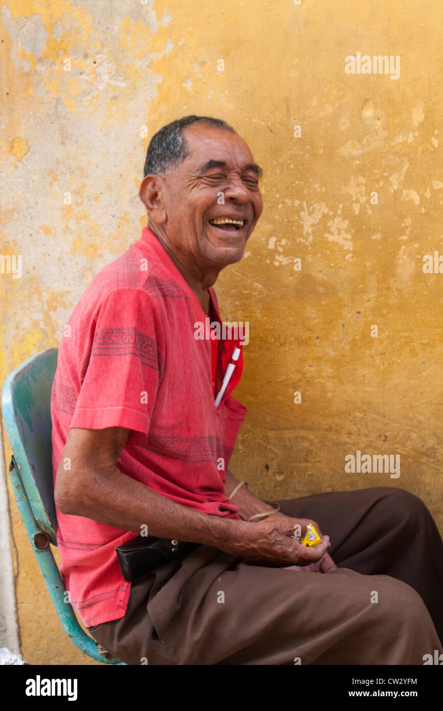 laughing Colombian man, Cartagena Colombia Stock Photo - Alamy