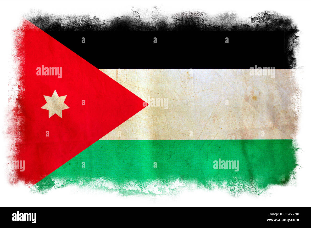Jordan grunge flag Stock Photo - Alamy