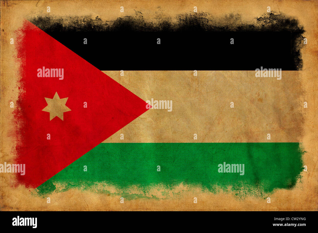 Jordan grunge flag Stock Photo - Alamy