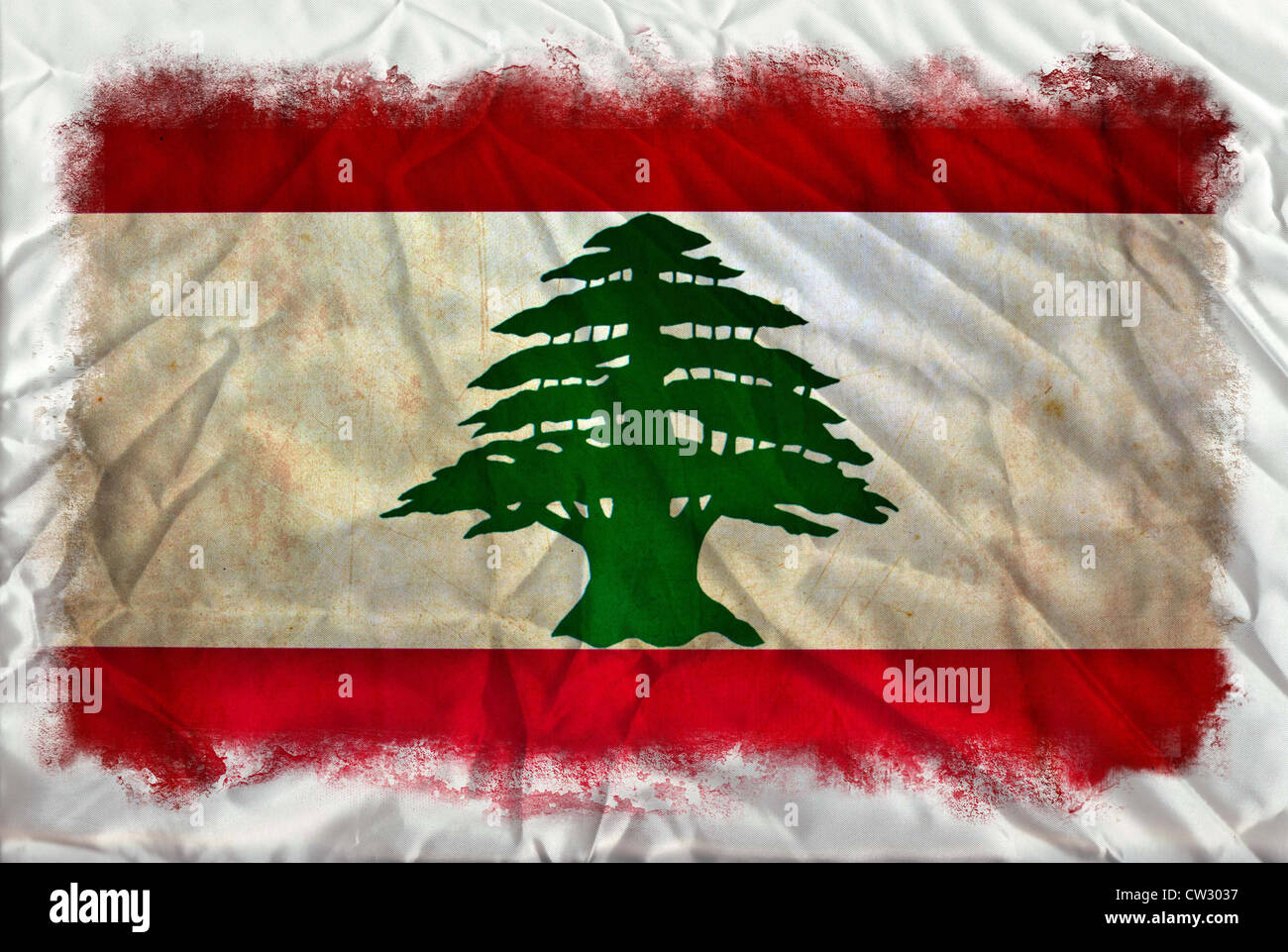 Lebanon grunge flag Stock Photo - Alamy