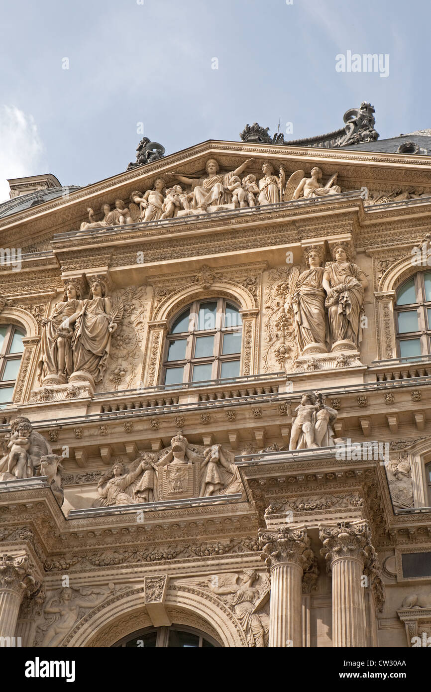 The Louvre museum in Paris France a close up of its beautiful ...