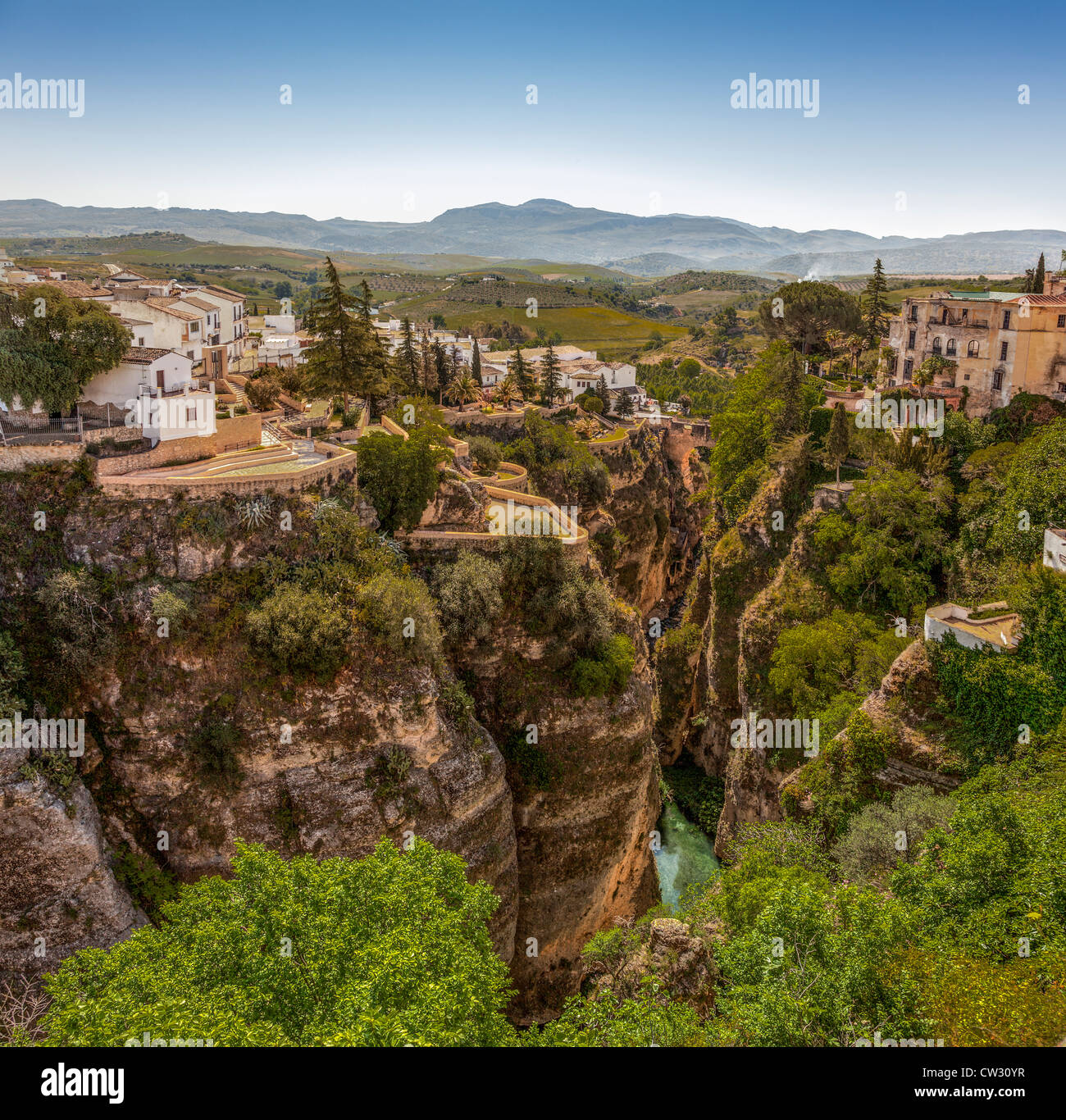 Ronda, Andalusia, Spain, Europe. Famous picturesque town with a deep ...