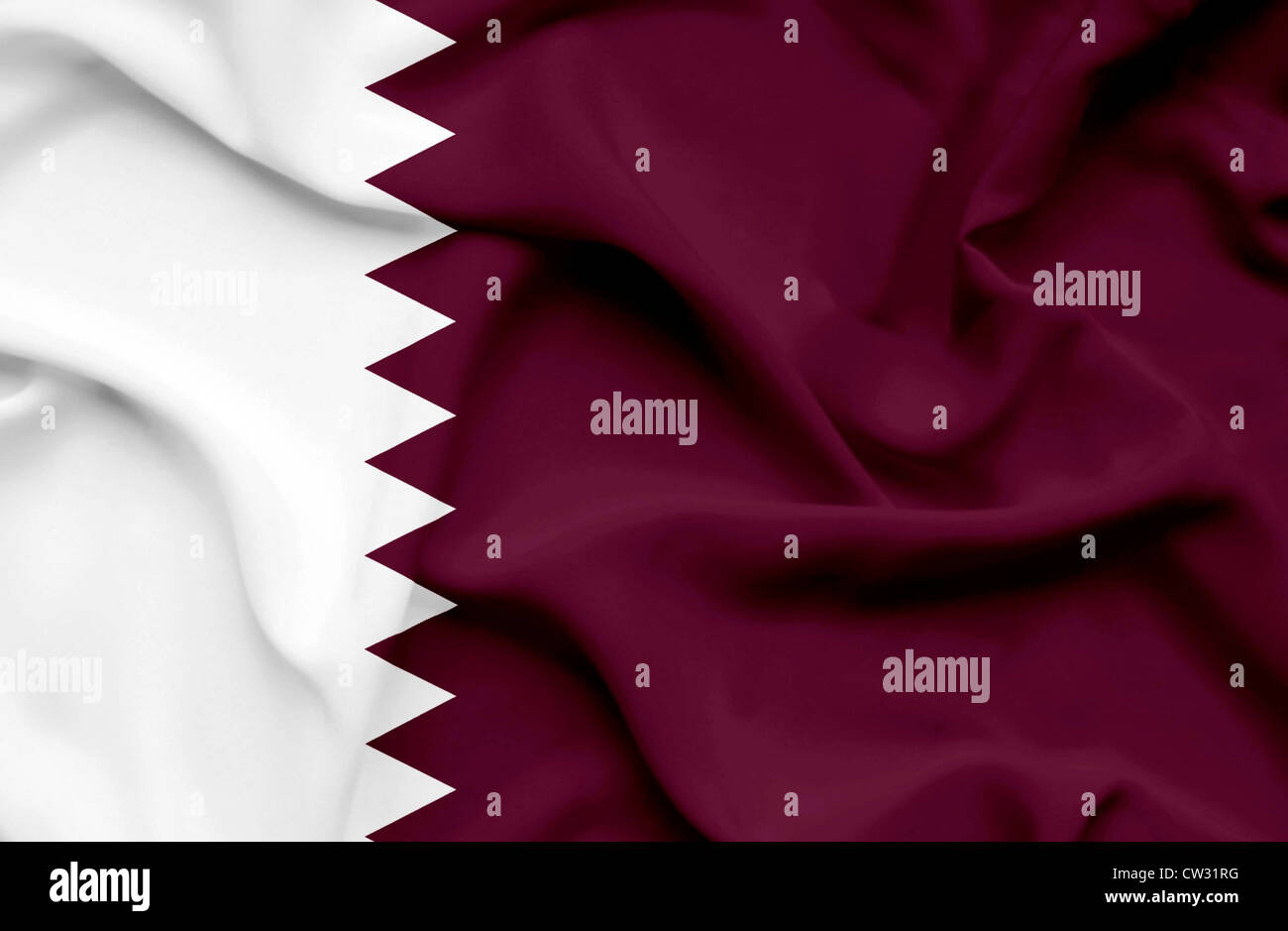 Qatar waving flag Stock Photo - Alamy