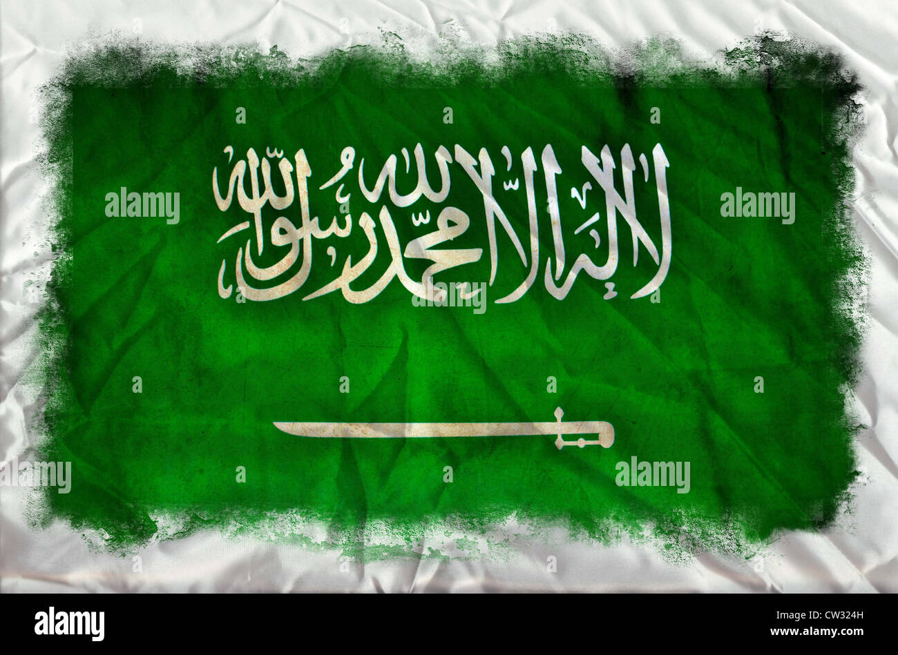 Saudi Arabia grunge flag Stock Photo - Alamy