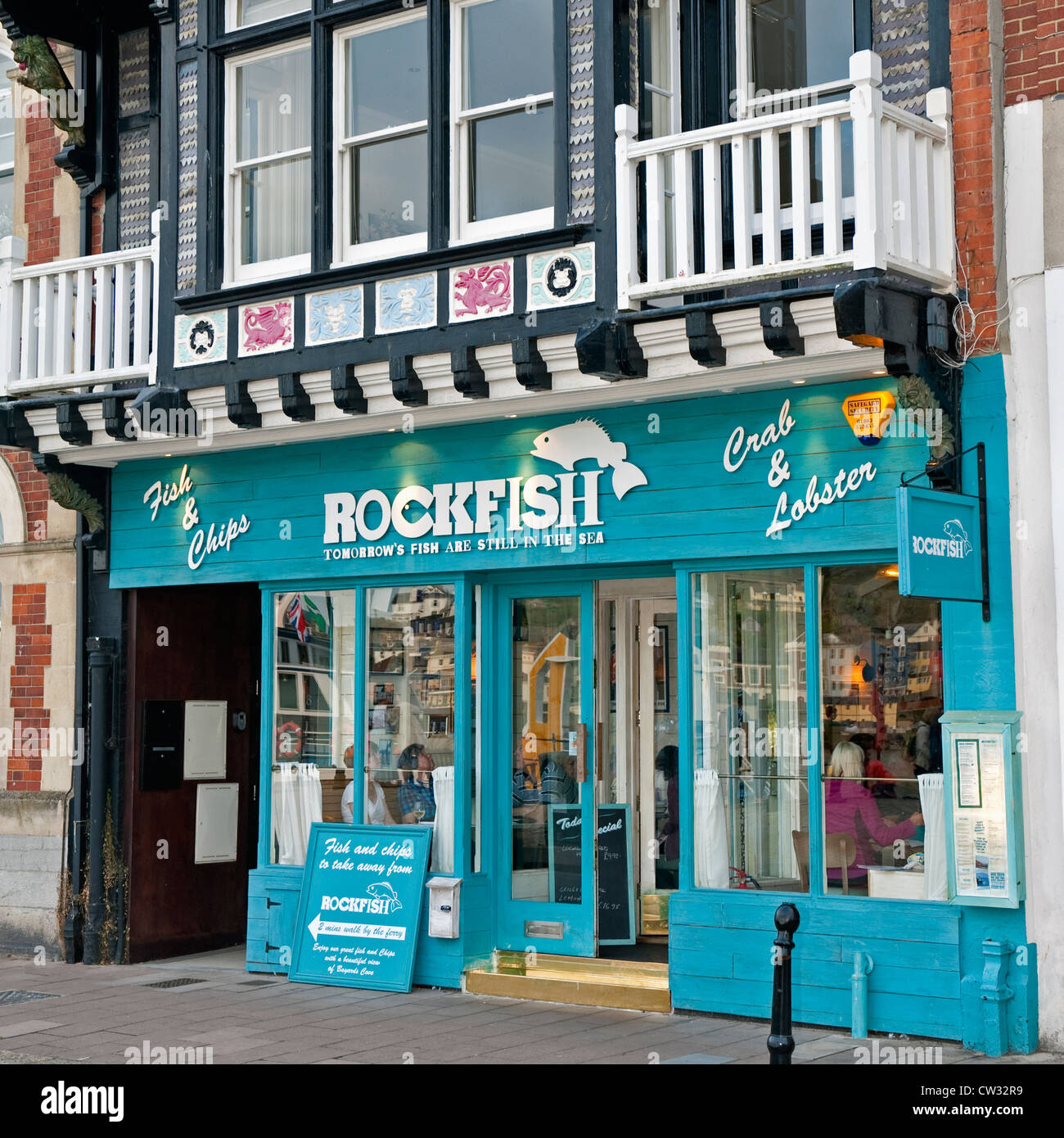 The Rockfish fish restaurant on Dartmouth Harbour Stock Photo - Alamy