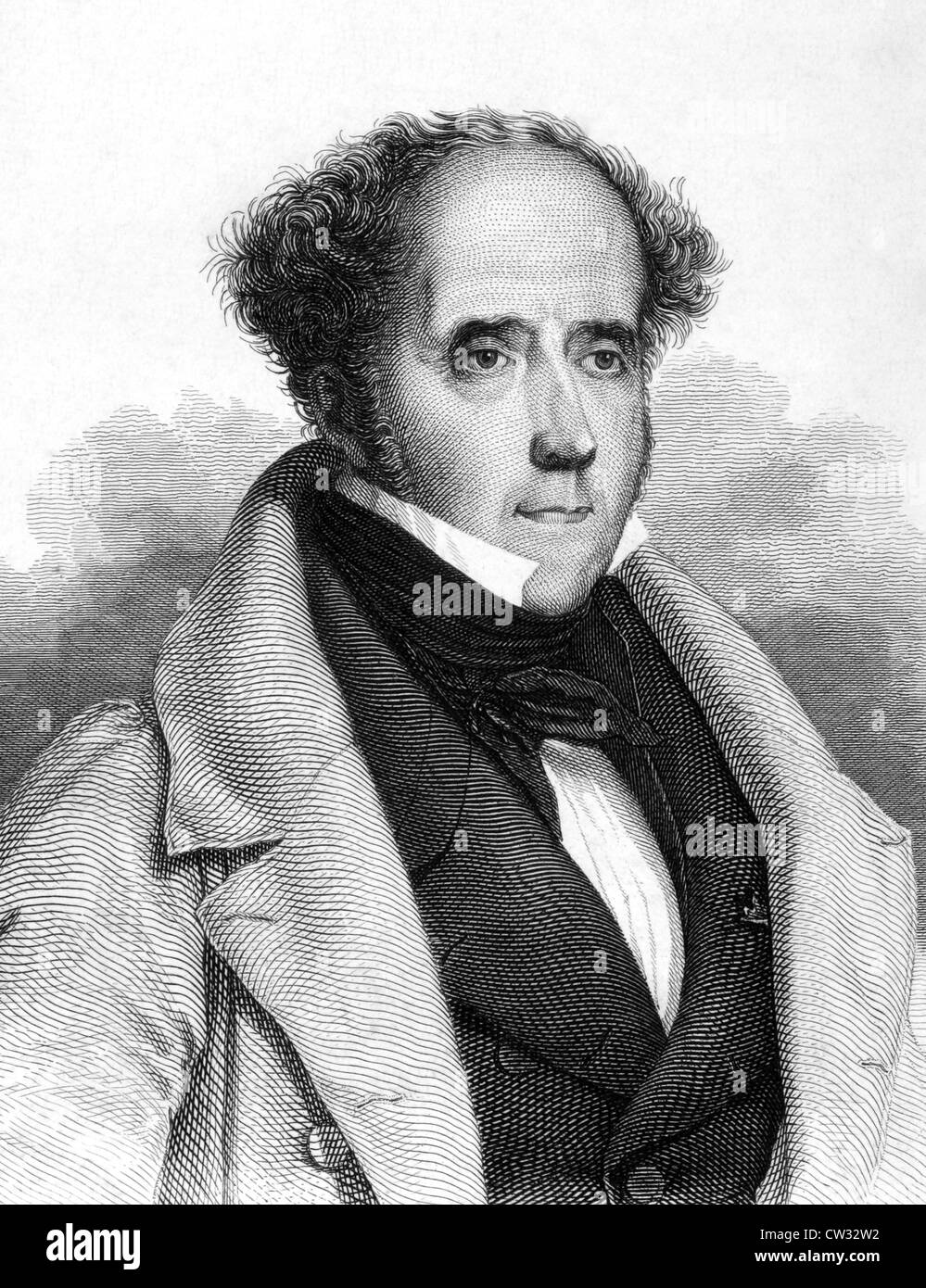 Francois Rene de Chateaubriand (1768-1848) on engraving from 1859 ...