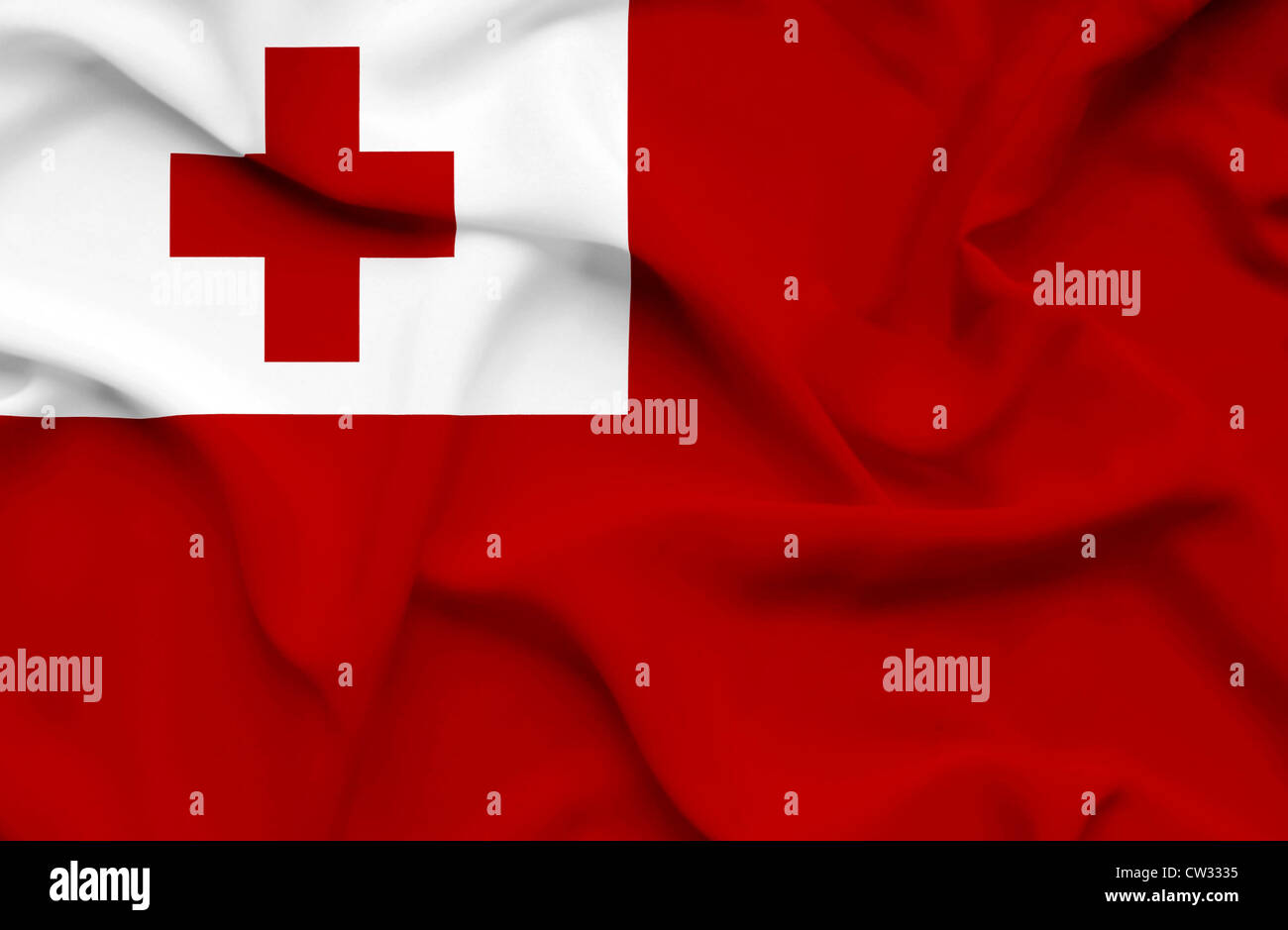 Tonga waving flag Stock Photo - Alamy