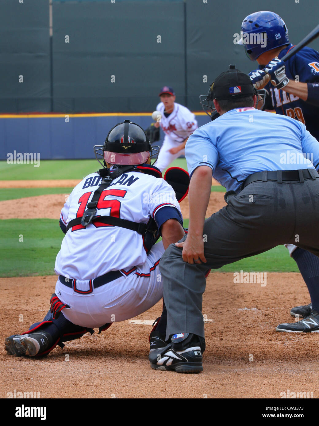 Dusty Hughes -- Gwinnett Braves -- Pitching during game against Durham ...