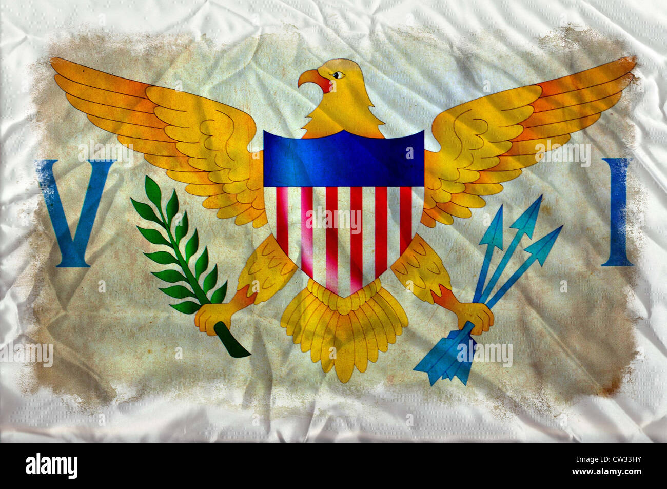 Virgin Islands grunge flag Stock Photo - Alamy