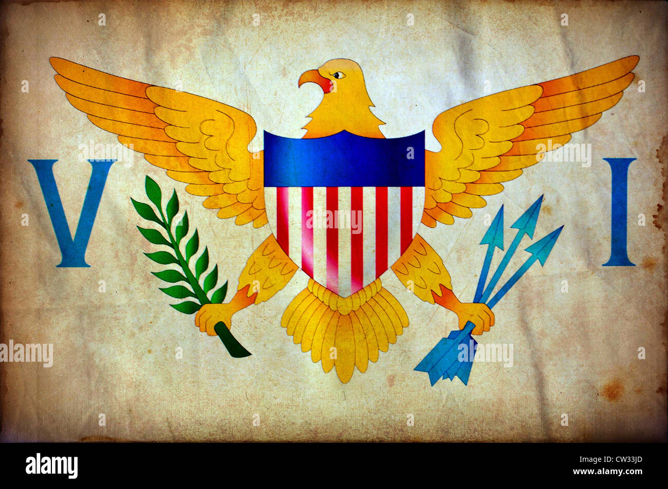 Virgin Islands grunge flag Stock Photo - Alamy