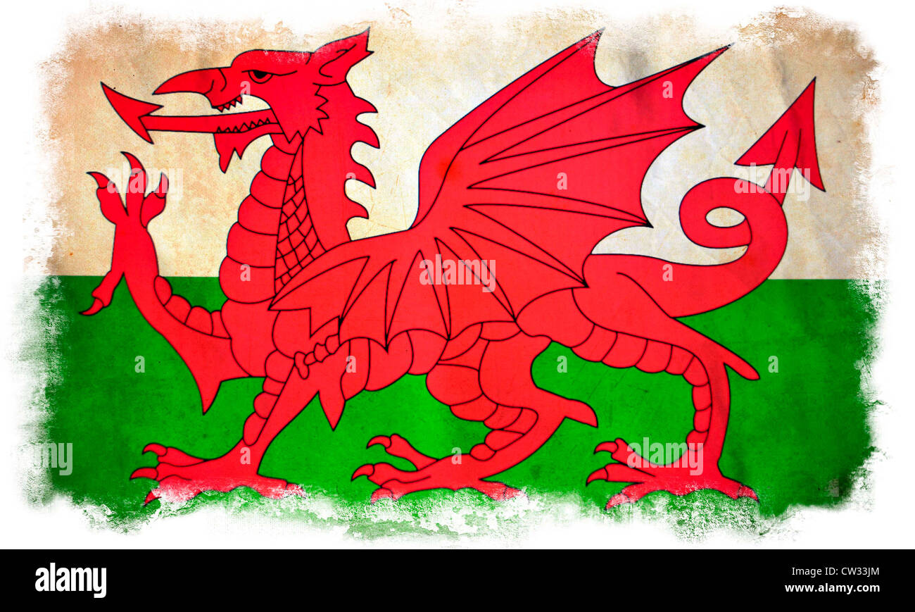 Wales grunge flag Stock Photo - Alamy