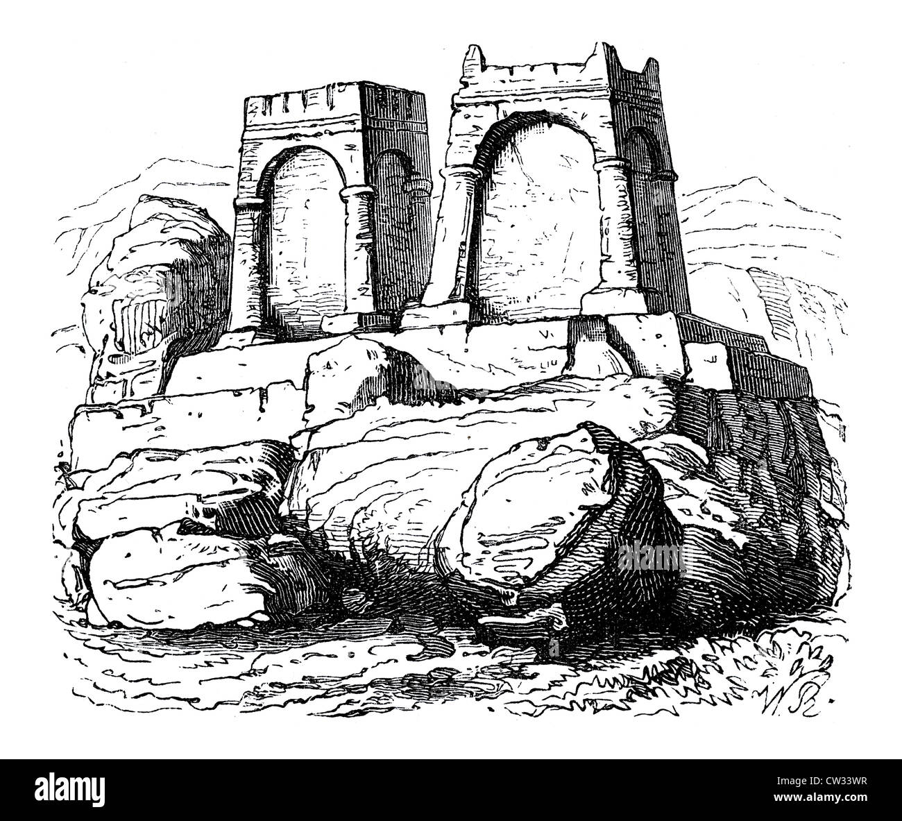 Fire altars at Nashi Rustam Stock Photo - Alamy