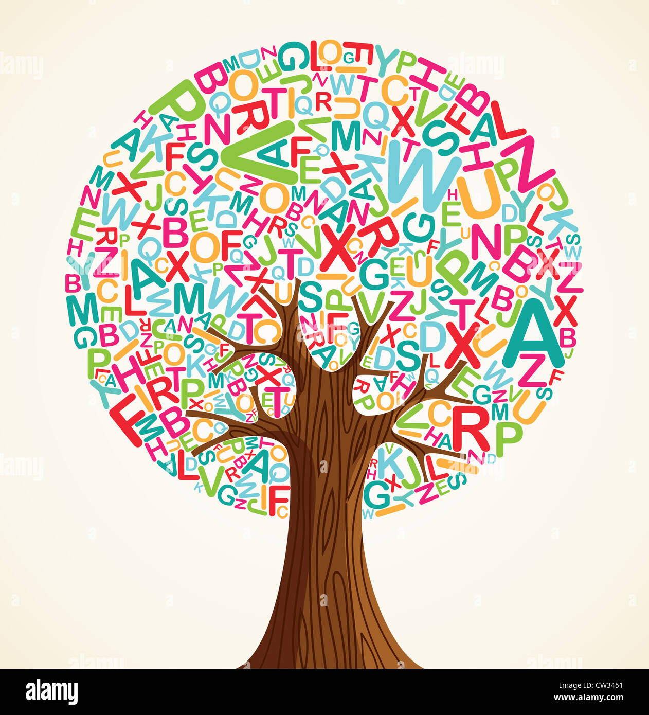School education concept tree made with letters. Vector file layered ...