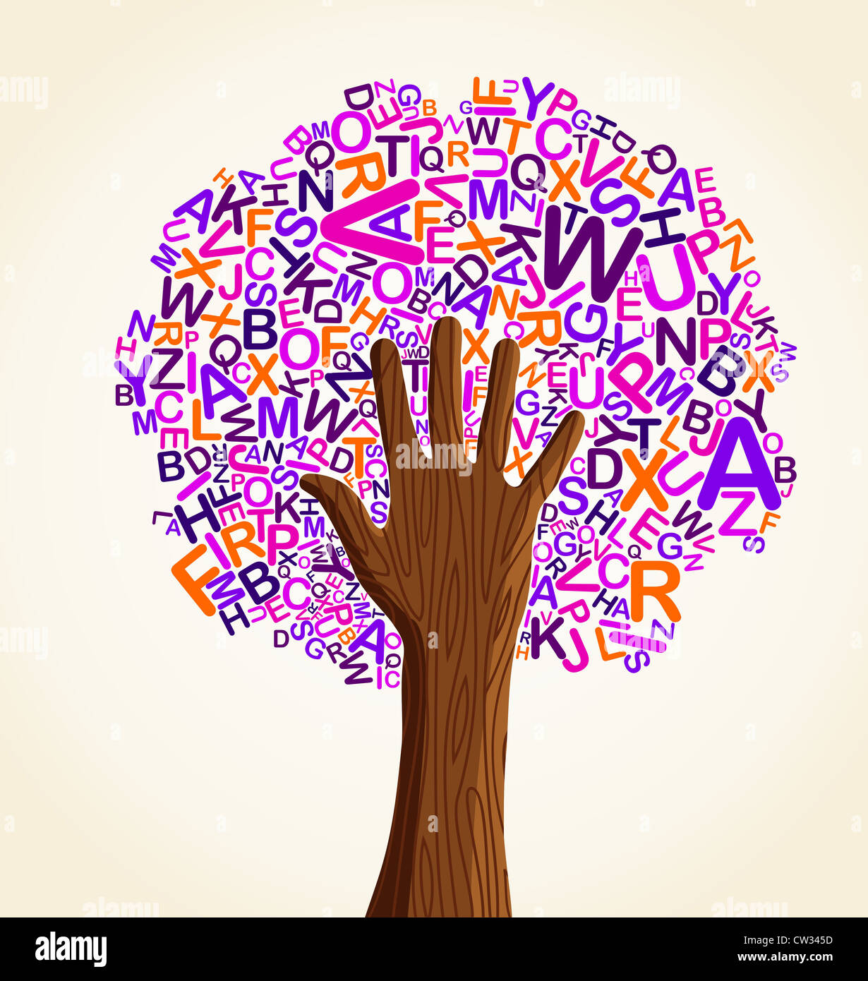Learn to read at school education concept tree hand. Vector file ...