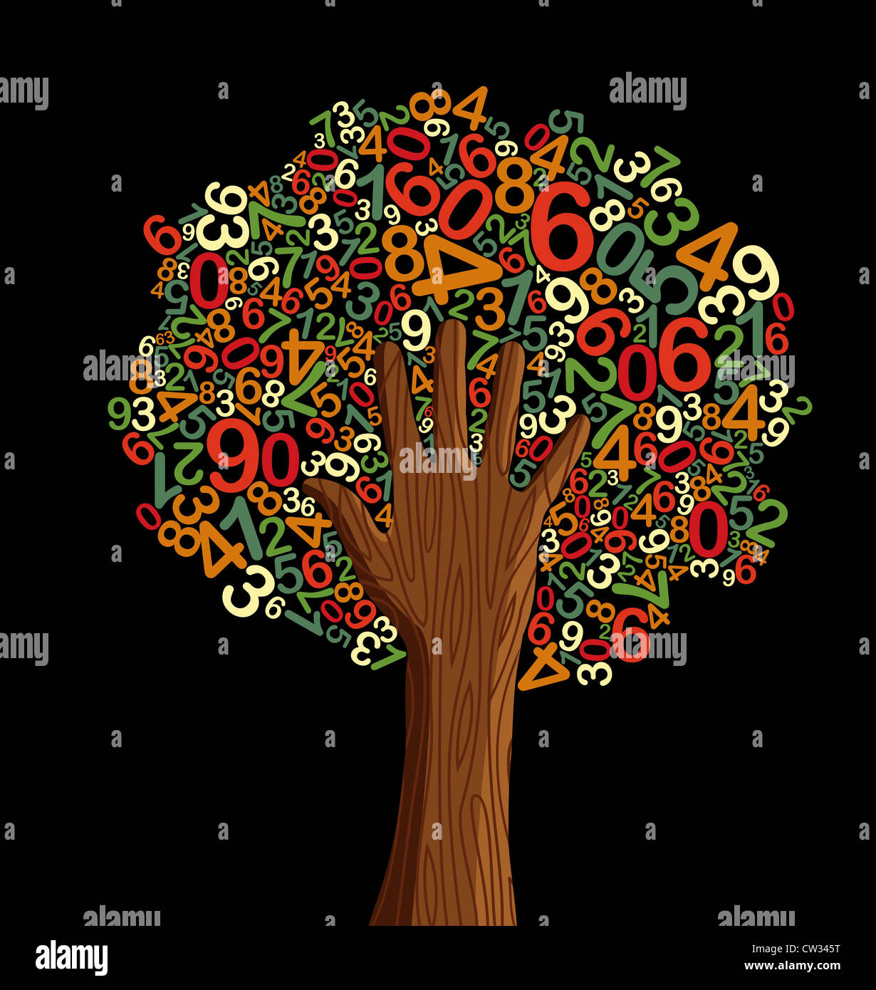 School education concept tree made with letters and human hand. Vector ...